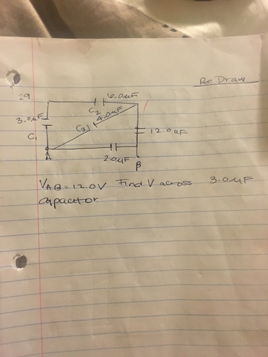 Solved find v across 3.0 uF capacitor | Chegg.com