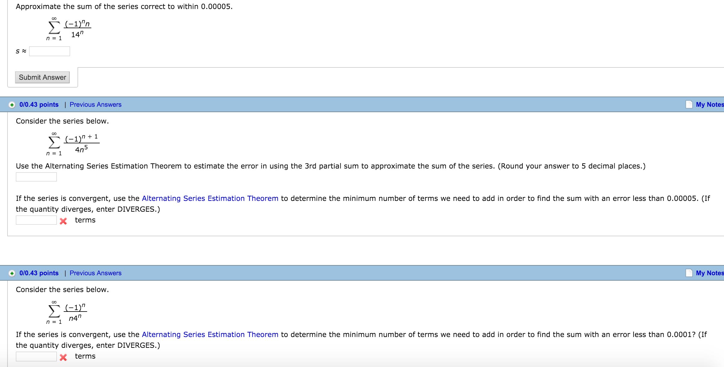 Solved Approximate the sum of the series correct to within | Chegg.com