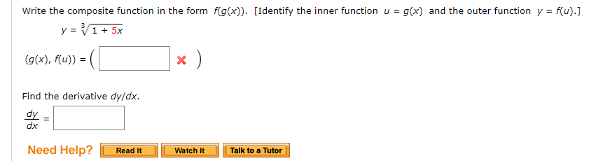 Solved Write the composite function in the form f(g(x)). | Chegg.com