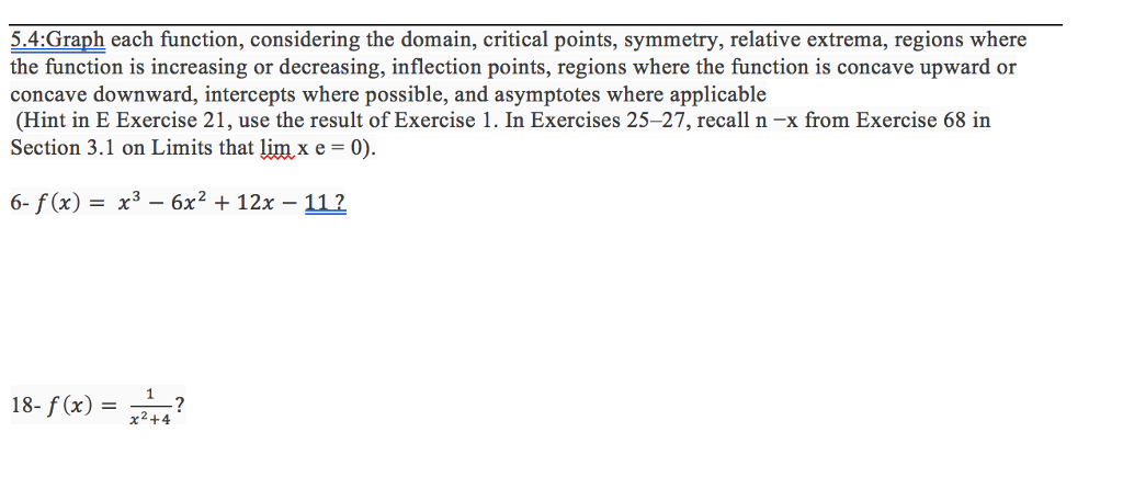 Solved 5.4:Graph each function, considering the domain, | Chegg.com