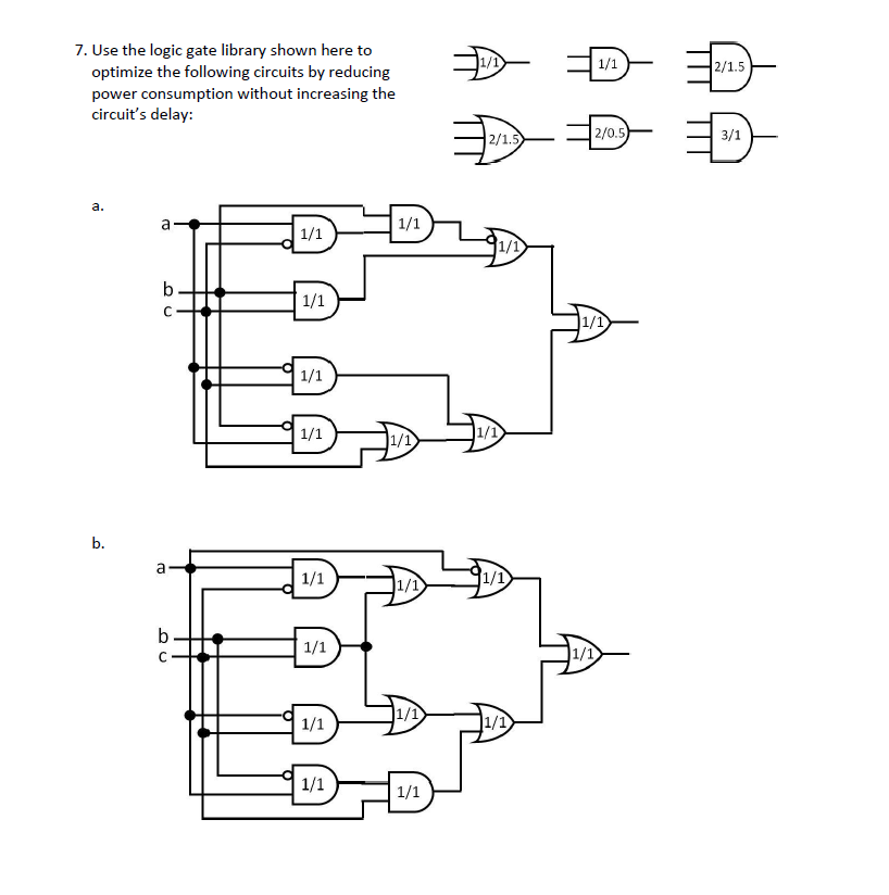 Solved ???9- 7. Use the logic gate library shown here to | Chegg.com