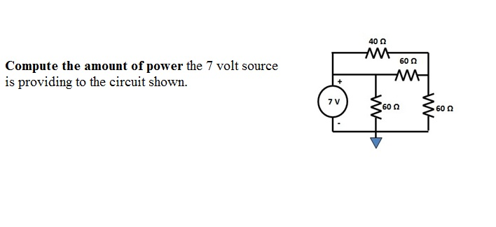 Solved Compute the amount of power the 7 volt source is | Chegg.com