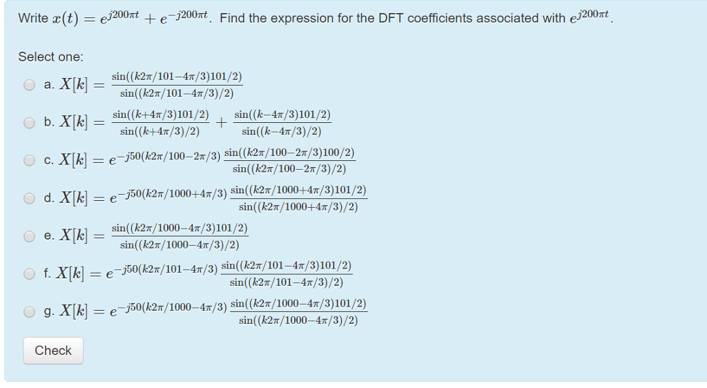 Write x(t) = e^j200 pi t + e^-j 200 pi t. Find the | Chegg.com