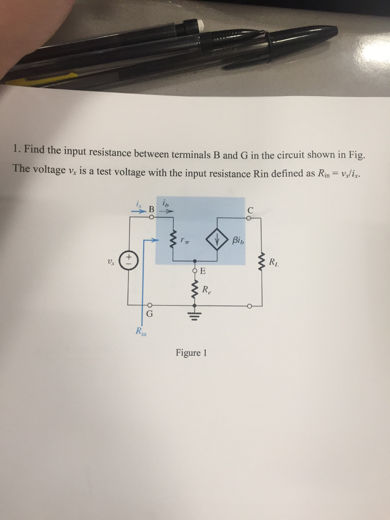 Solved Find the input resistance between terminals B and G | Chegg.com