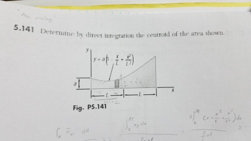 Solved Determine by direct integration the centroid of the | Chegg.com