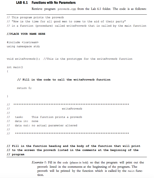 Solved //This program prints the proverb//"Now is the time | Chegg.com