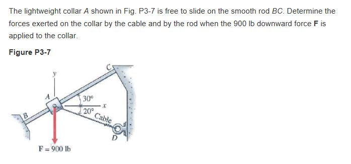 Solved A) Draw the free-body diagram of the collar in | Chegg.com