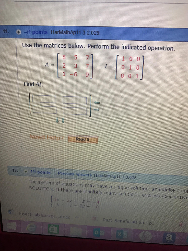 Solved Use the matrices below. Perform the indicated | Chegg.com