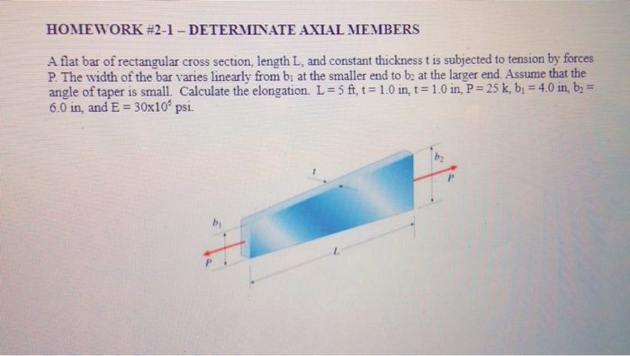 Solved A flat bar of rectangular cross section, length L, | Chegg.com