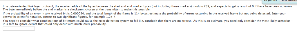 In a byte-oriented link layer protocol, the receiver | Chegg.com