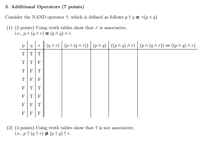 Solved 3. Additional Operators (7 points) Consider the NAND | Chegg.com