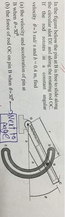 Solved The pin at B is free to slide along the circular slot | Chegg.com