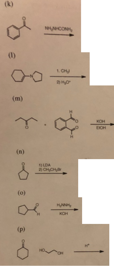 Solved 1.CH 2) H,O KOH EIOH 1) LDA 2) CHCHBr KOH | Chegg.com