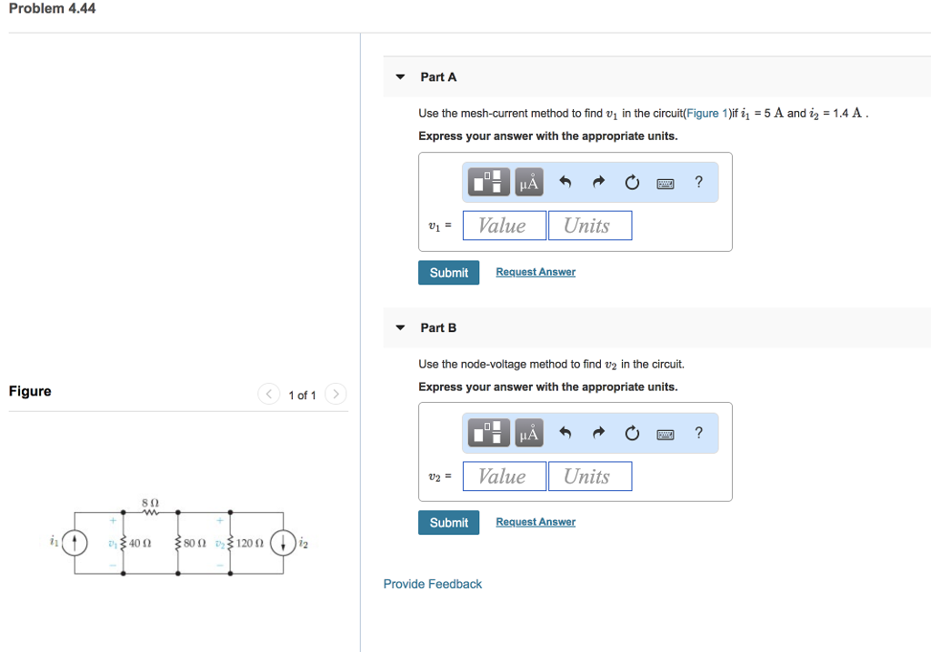 Solved Problem 4.44 Part A Use the mesh-current method to | Chegg.com