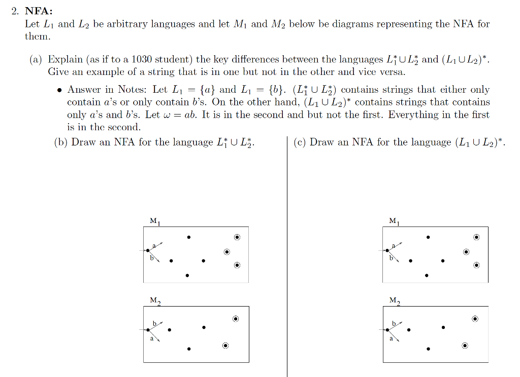 Solved 2. Let L1 and L2 be arbitrary languages and let M1 | Chegg.com