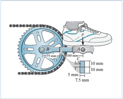 Solved The pedal crank for a bicycle has the cross section | Chegg.com