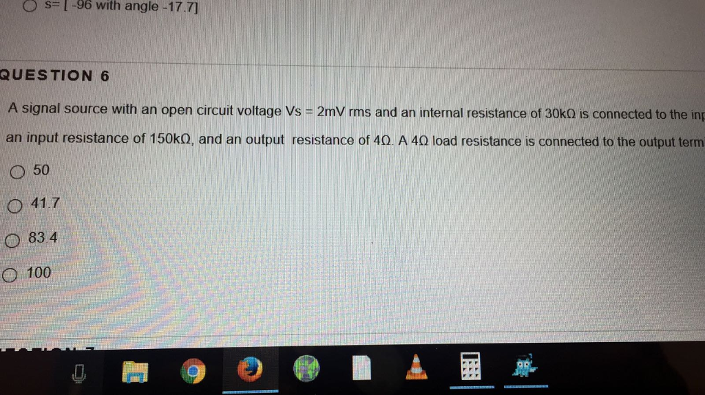 Solved A signal source with an open circuit voltage Vs = 2mV | Chegg.com