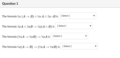Solved Are the following formulas: Valid? Not valid but | Chegg.com