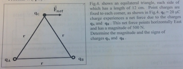 Solved Find Point Charges Qa And Qb Fig4 Shows An