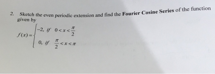 Solved Sketch the even periodic extension and find the | Chegg.com