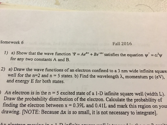 Solved Show that the wave function Psi = Ae^ax + Be^ax | Chegg.com