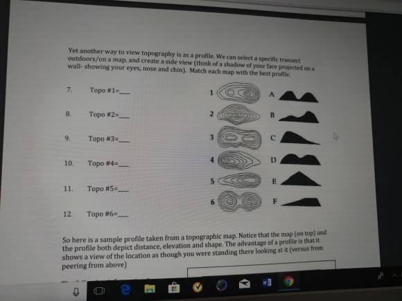 Solved Yet another way to view topography is as a profile. | Chegg.com