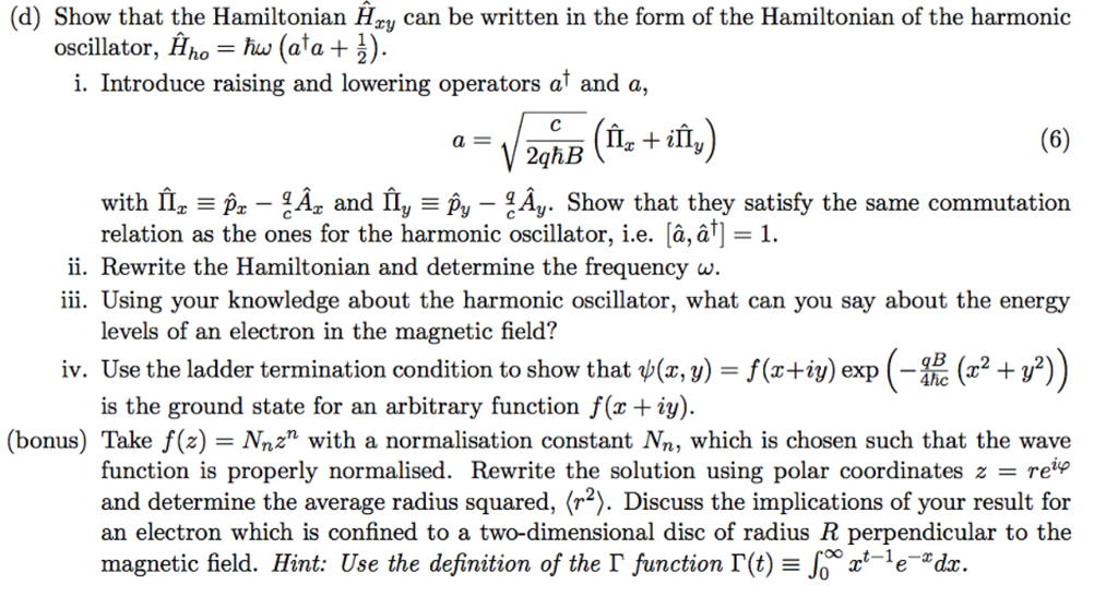 Solved Show that the Hamiltonian H ^_xy can be written in | Chegg.com