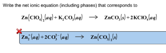 Solved Enter the net ionic equation, including phases, for | Chegg.com