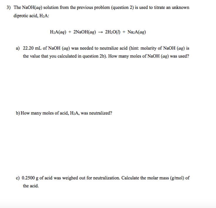 Solved The NaOH(aq) solution from the previous problem | Chegg.com