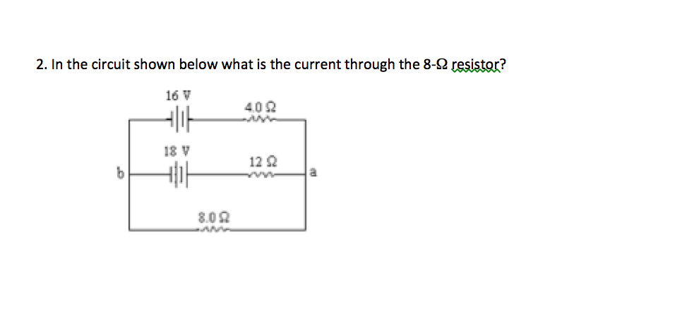 Solved In the circuit shown below what is the current | Chegg.com