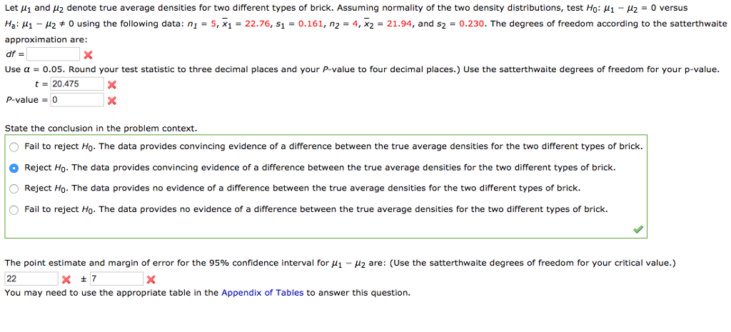 Solved Let mu_1 and mu_2 denote true average densities for | Chegg.com