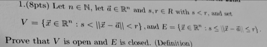 Solved Let n N, let a R^n and s, r R with s Solved Let n N, let a R^n and s, r R with s