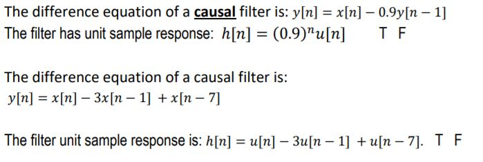 Solved The difference equation of a causal filter is: | Chegg.com
