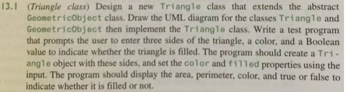 Solved Java Geometricobject Java The Abstract