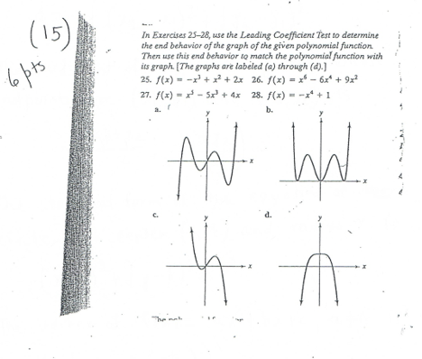 Solved Use the Leading Coefficient Test to determine the end | Chegg.com