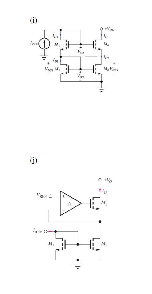 Solved For the following current source/sink structures | Chegg.com