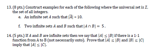 Solved Construct examples for each of the following where | Chegg.com