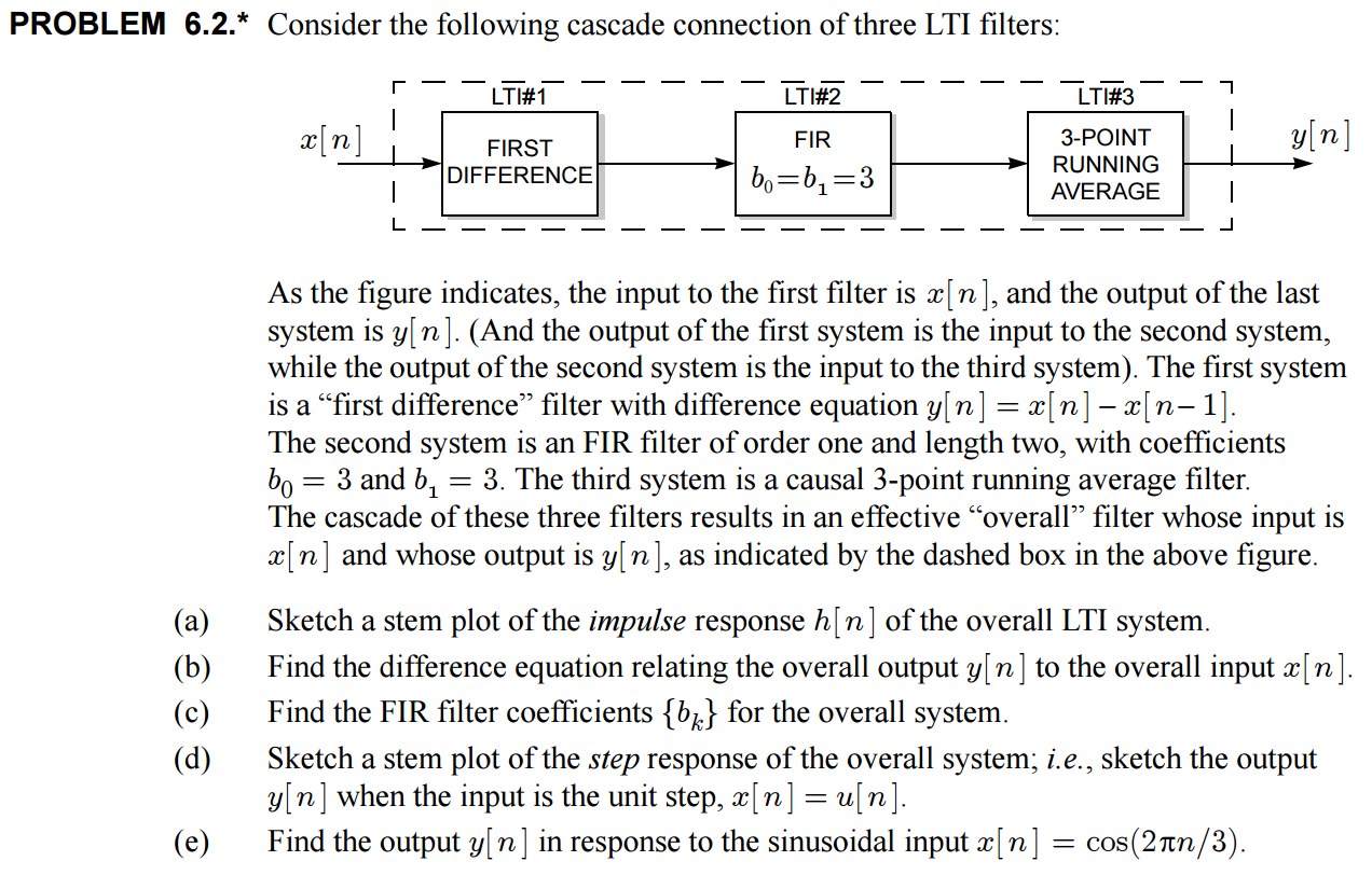 Solved Consider the following cascade connection of three | Chegg.com