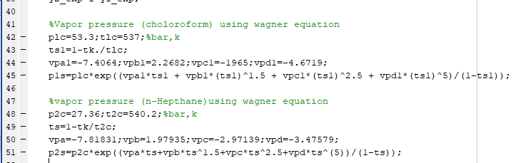 Solved 40 Vapor pressure (choloroform) using wagner equation | Chegg.com