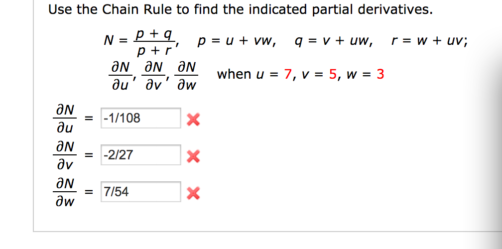 Solved Use the Chain Rule to find the indicated partial | Chegg.com