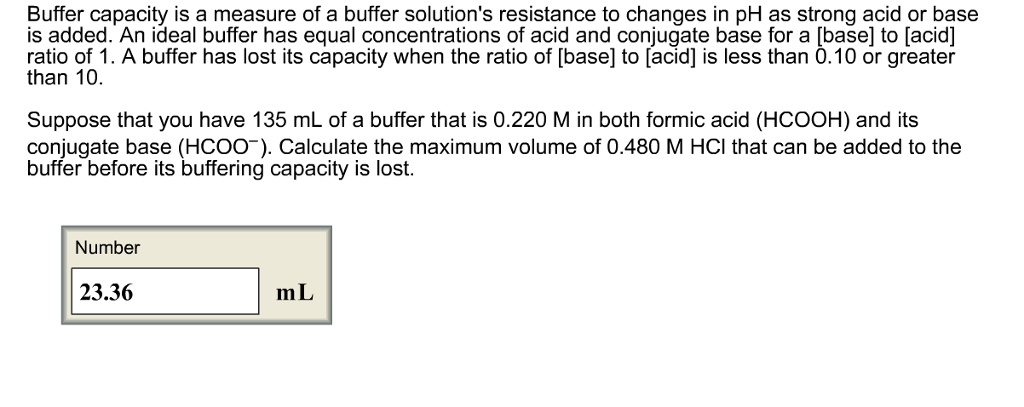 Solved Buffer capacity is a measure of a buffer solution's | Chegg.com