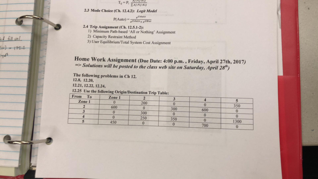 Assign the vehicle trips shown in the O-D trip table | Chegg.com