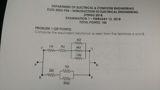 Solved DEPARTMENT OF ELECTRICAL& COMPUTER ENGINEERING ELEG | Chegg.com