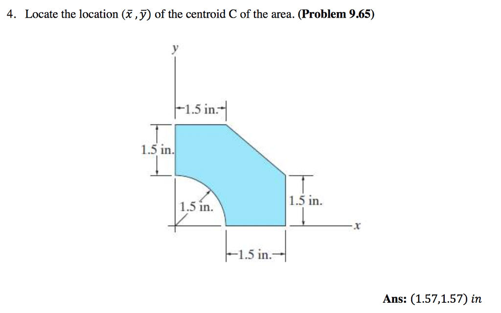 Solved Locate the location (x^bar, y^bar) of the centroid C | Chegg.com