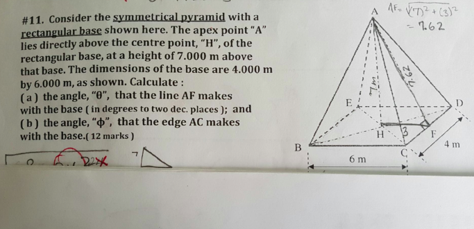 Solved Consider the symmetrical pyramid with a rectangular | Chegg.com