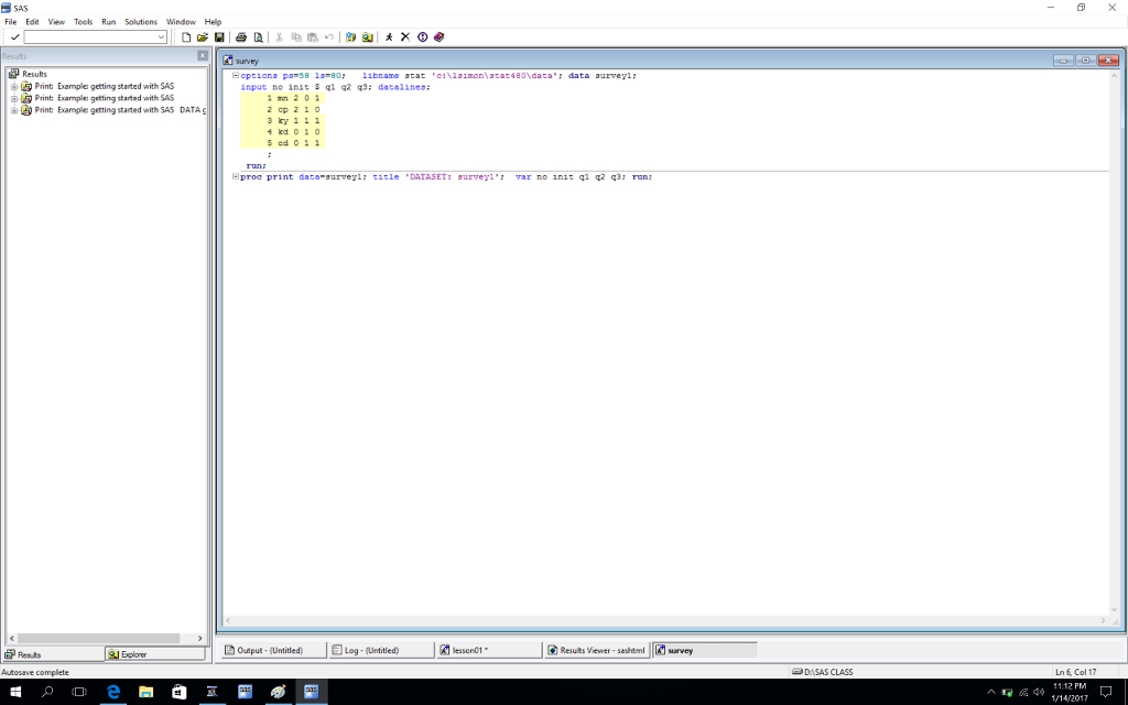 Solved Using the SAS Editor Window, format and comment the | Chegg.com