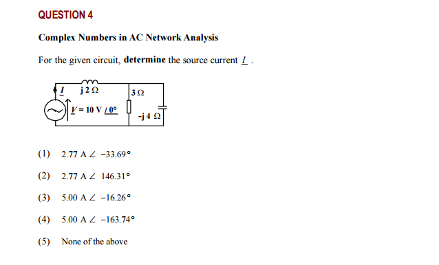 Solved Complex Numbers in AC Network Analysis For the given | Chegg.com