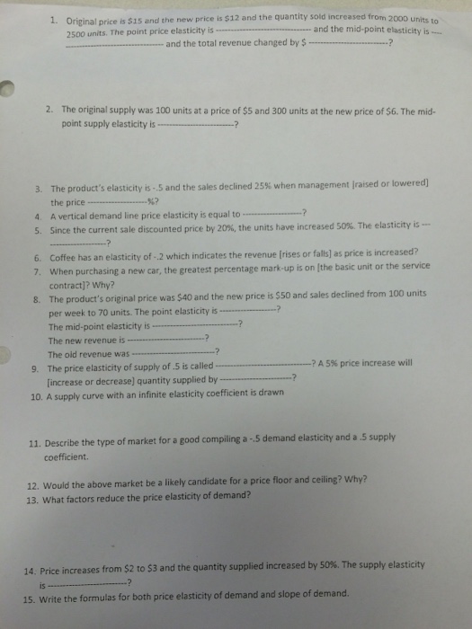 Solved Original price is $15 and the new price is $12 and | Chegg.com