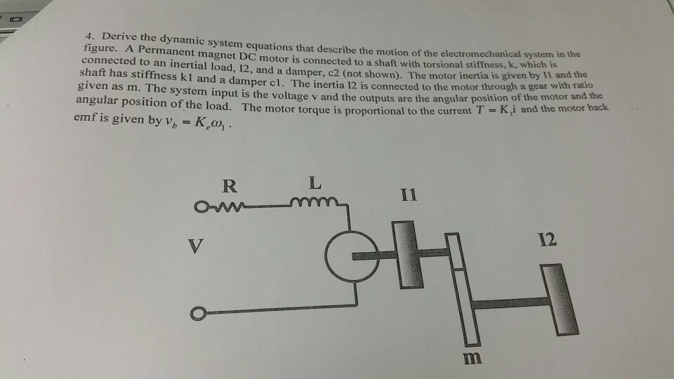 Solved Derive the dynamic system equations that describe the | Chegg.com