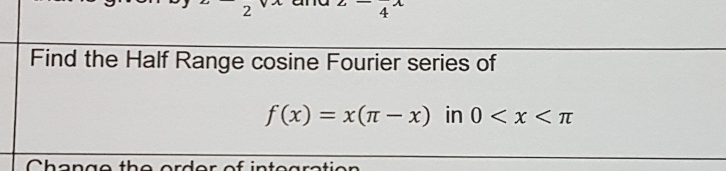 Solved Find the Half Range cosine Fourier series of Chang of | Chegg.com